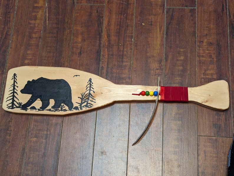 Decorative Wood Canoe Paddle Native North American Hand Carved ...