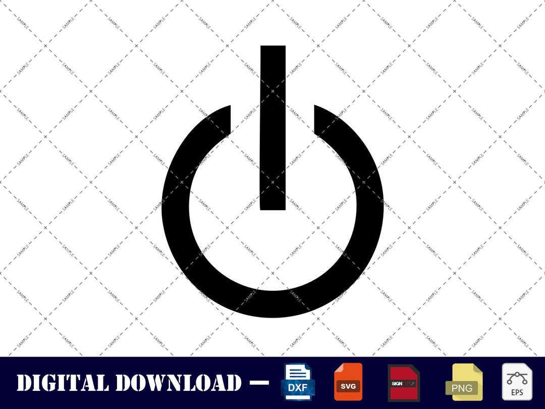 Power Button Svg, Clipart, Outline, Png, Dxf, Cricut Cut, Signcut Pro ...