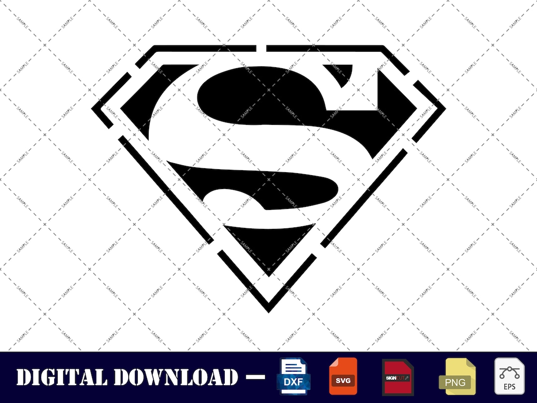 Superman Character Logo Sign Svg, Clipart, Outline, Png, Dxf, Cricut ...