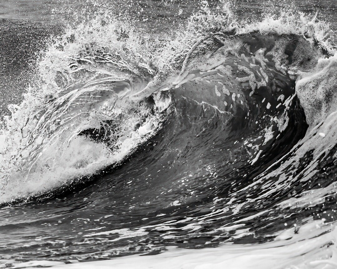 Ferocious Wave in Black and White 2683 Outer Banks Art OBX - Etsy
