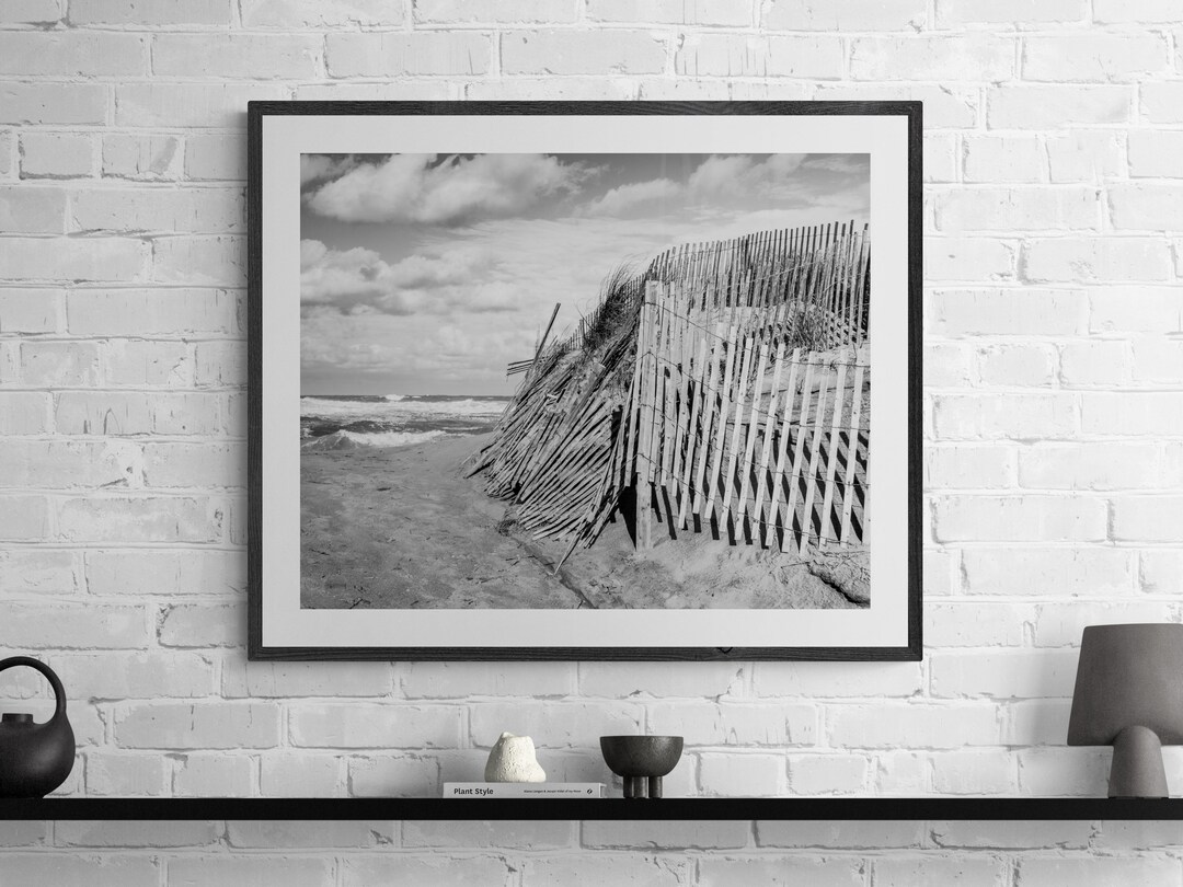 Storm Battered Beach Fence 9765 BW, Outer Banks Photography in Black ...