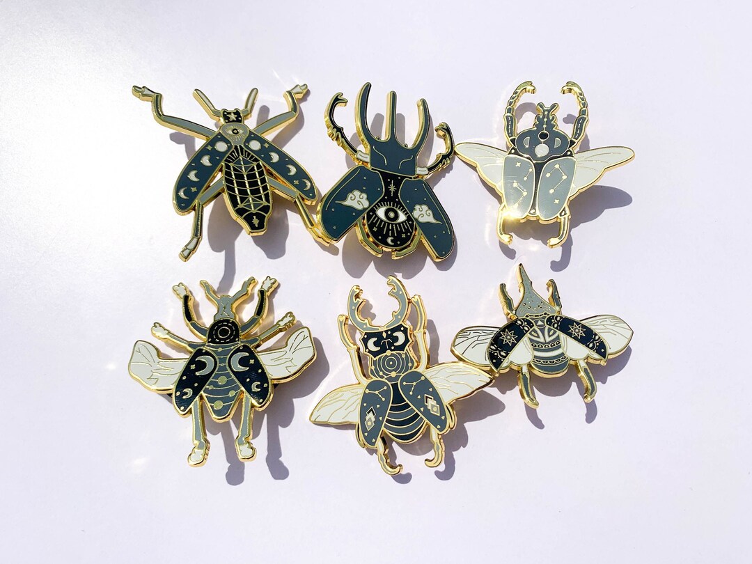 Celestial Beetles SECONDS Enamel Lapel Pins - Etsy