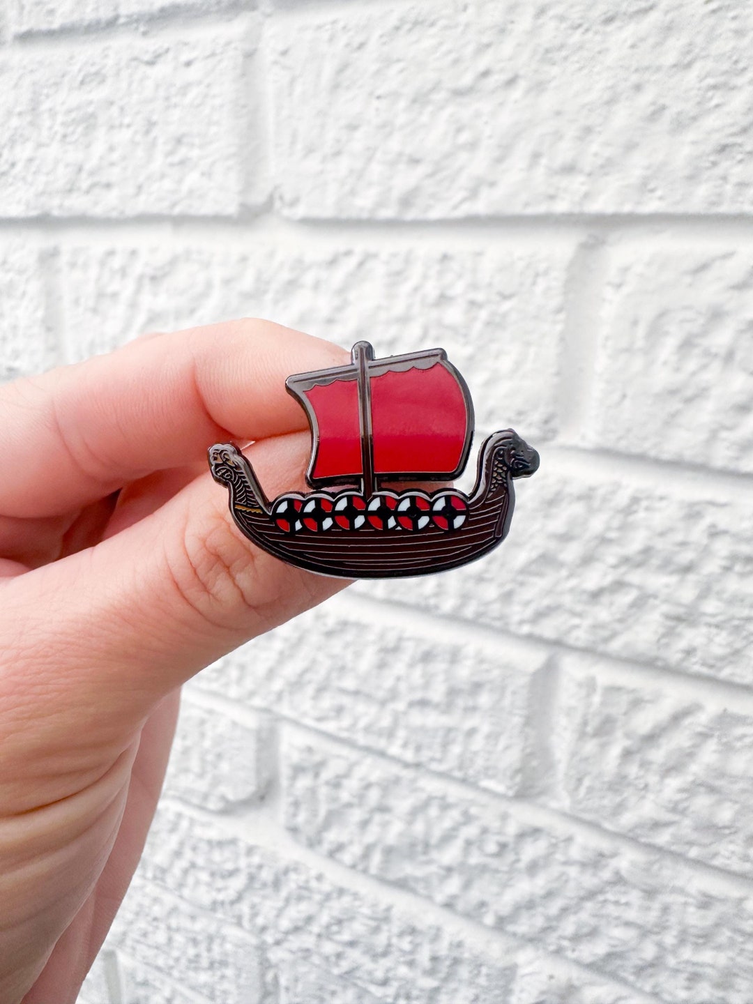 Anglo-saxon Longship Sailing Boat Brooch Hard Enamel Lapel Pin Badge ...