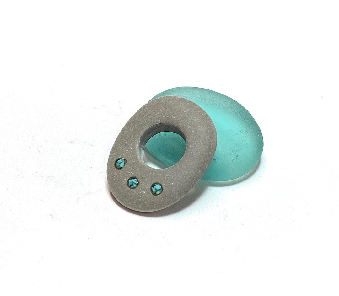 Pebble Donut With Turquoise Inlay - Etsy
