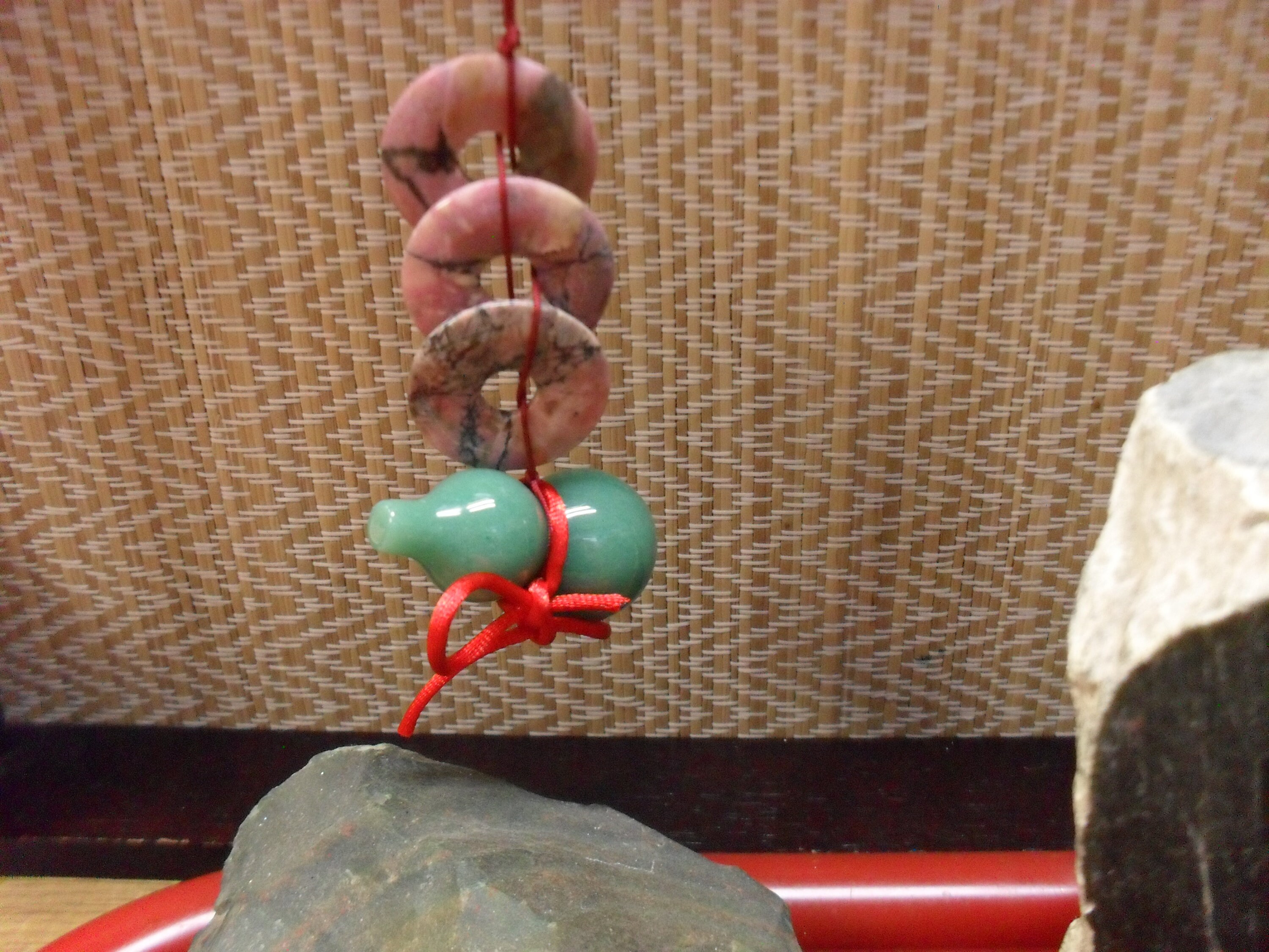 Jade Wu Lou With 3 Rhodonite Coin - Etsy