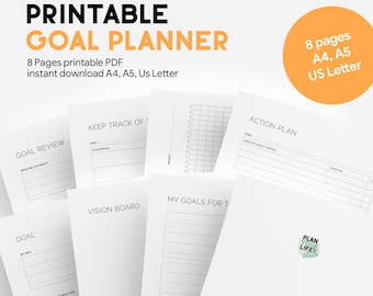 Personal Development Printable Bundle Goal Planner Goal Worksheet A5 ...
