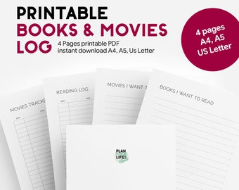 Books and Movies Printable for Your Planner or Bullet Journal. Books to ...
