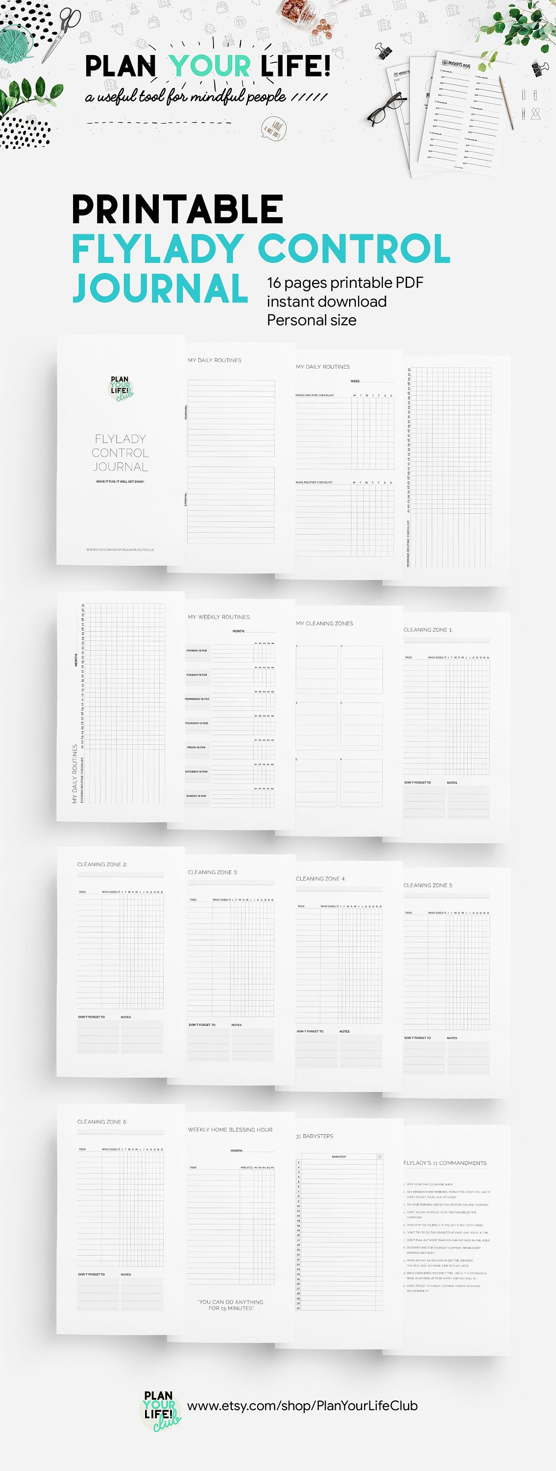 Editable Flylady Control Journal, Personal Size - Etsy