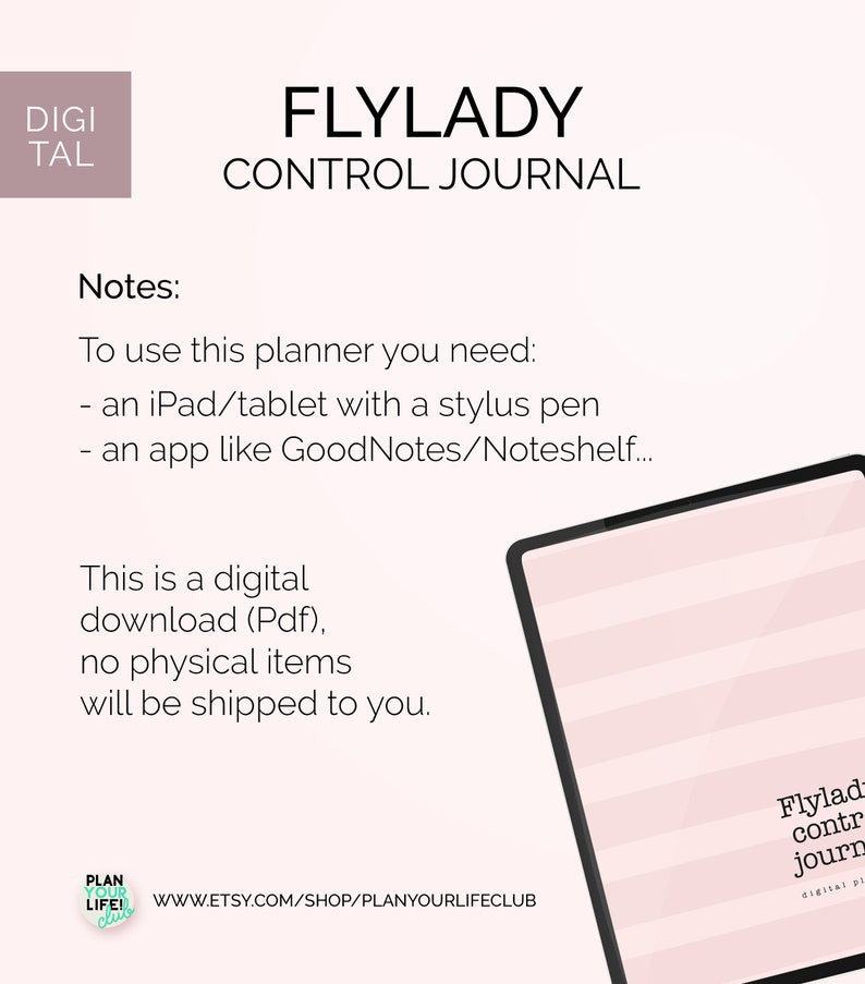 Digital Flylady Control Journal for Goodnotes, Xodo, Noteshelf - Etsy