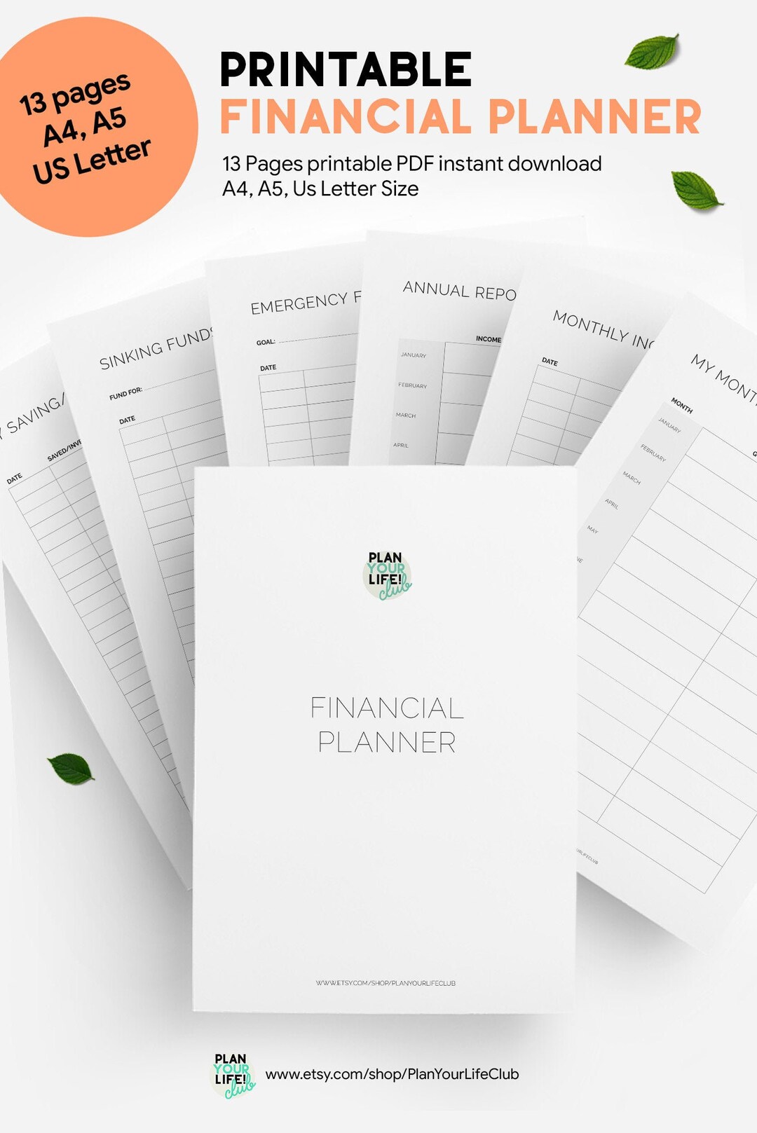 Budget and Financial Planner Printable, A4, A5 and Us Letter Insert - Etsy