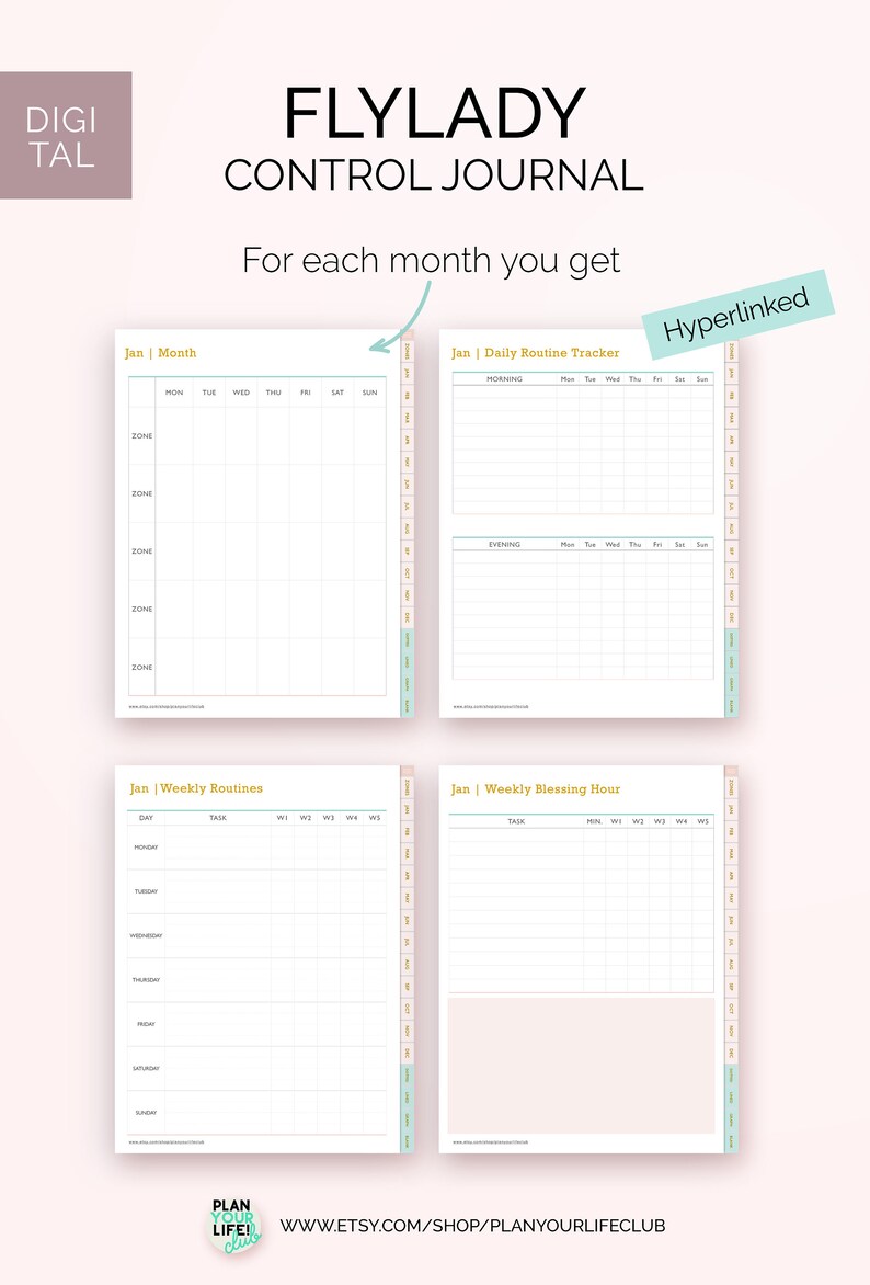 Digital Flylady Control Journal for Goodnotes, Xodo, Noteshelf - Etsy