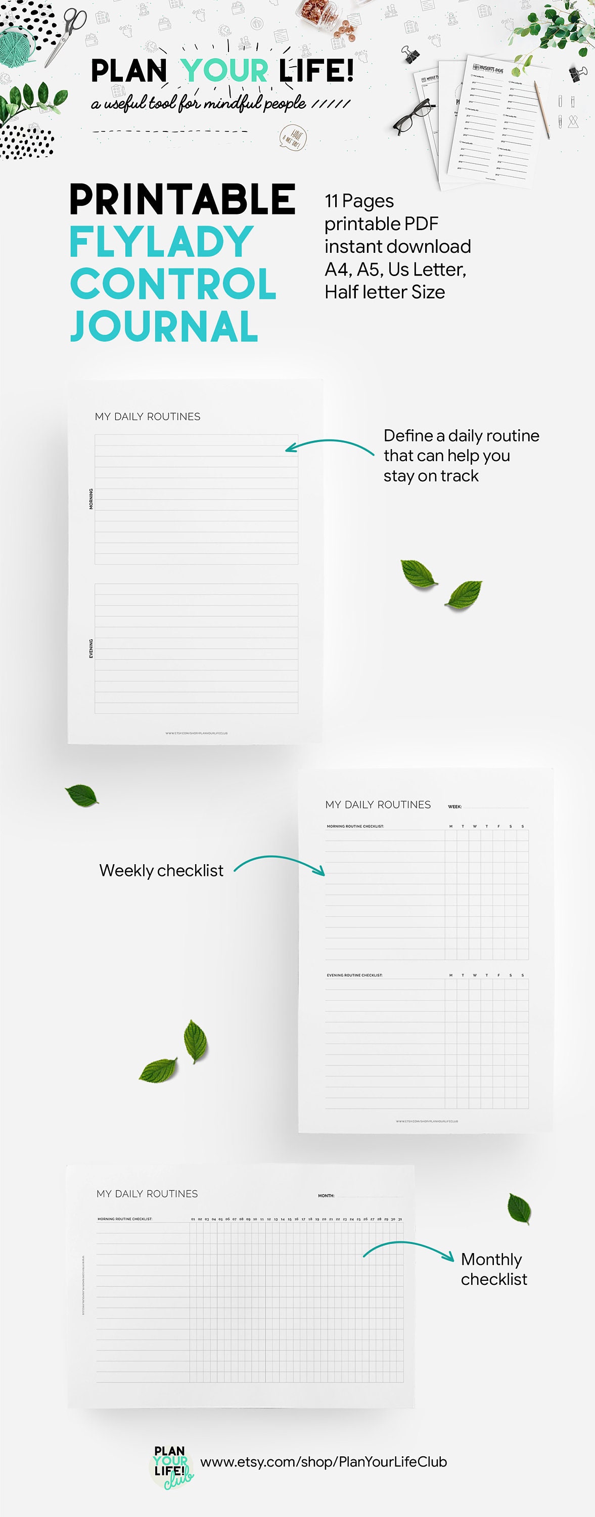 Editable Flylady Control Journal: Printable Cleaning Planner (A4, A5 ...