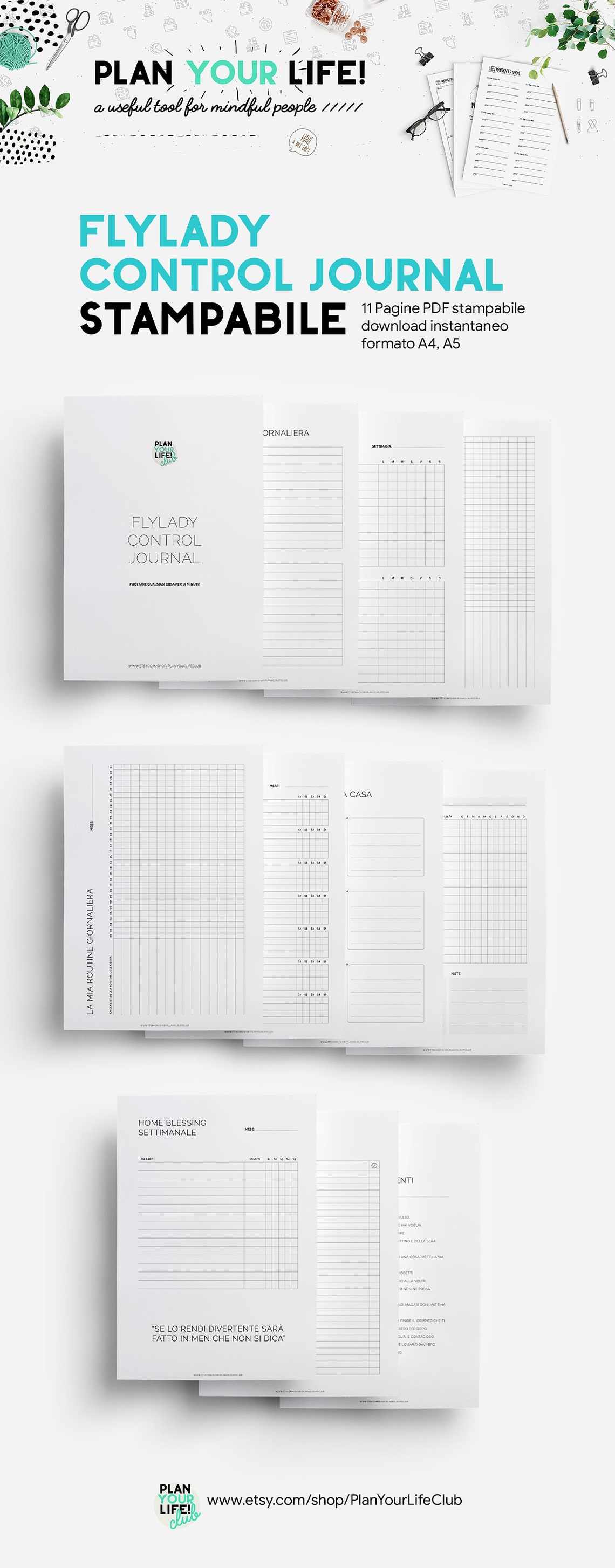 Control journal del metodo flylady in Italiano - planner pulizie ...