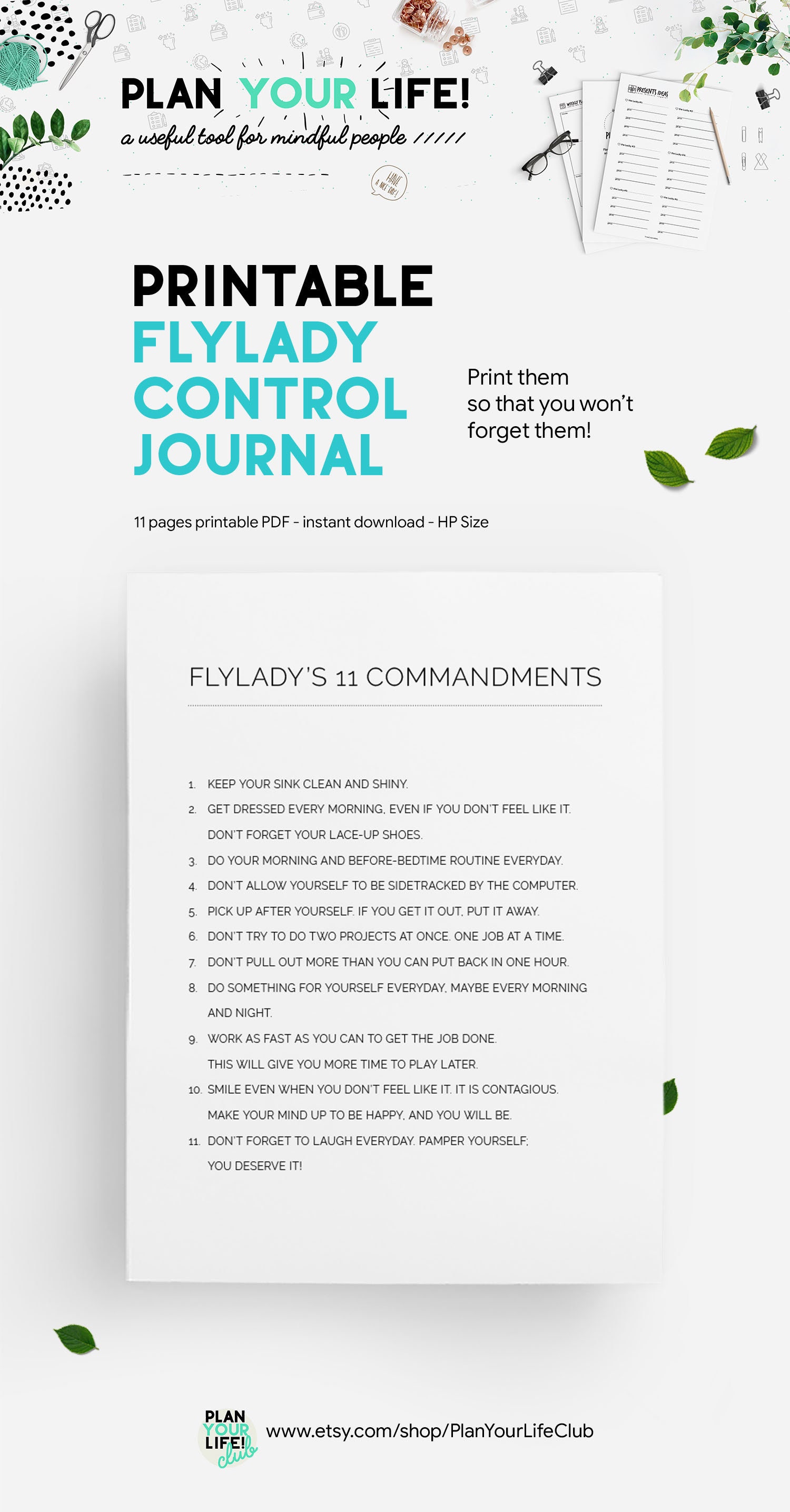 Editable Flylady Control Journal, HP Size - Etsy