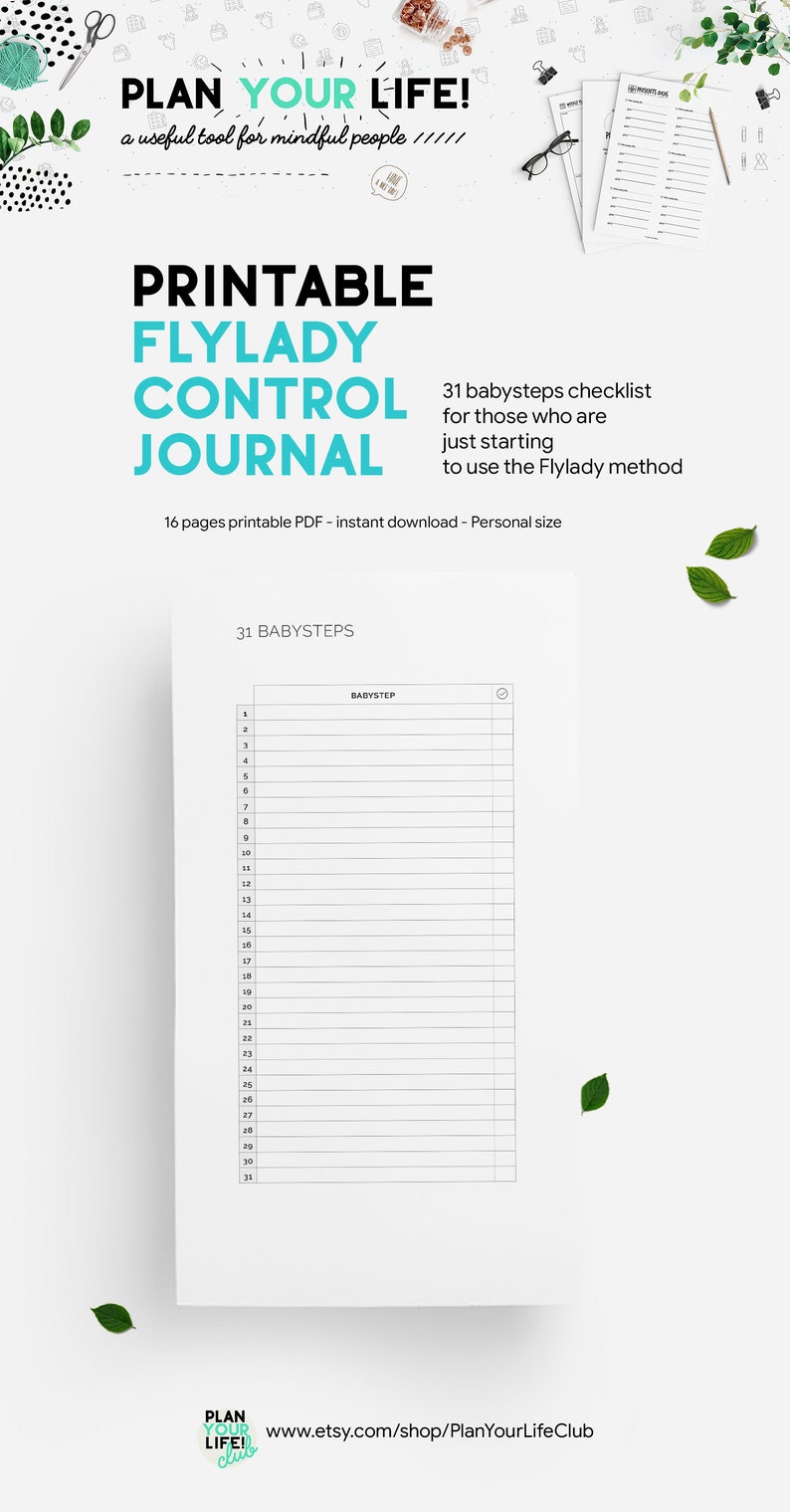 Editable Flylady Control Journal, Personal Size - Etsy