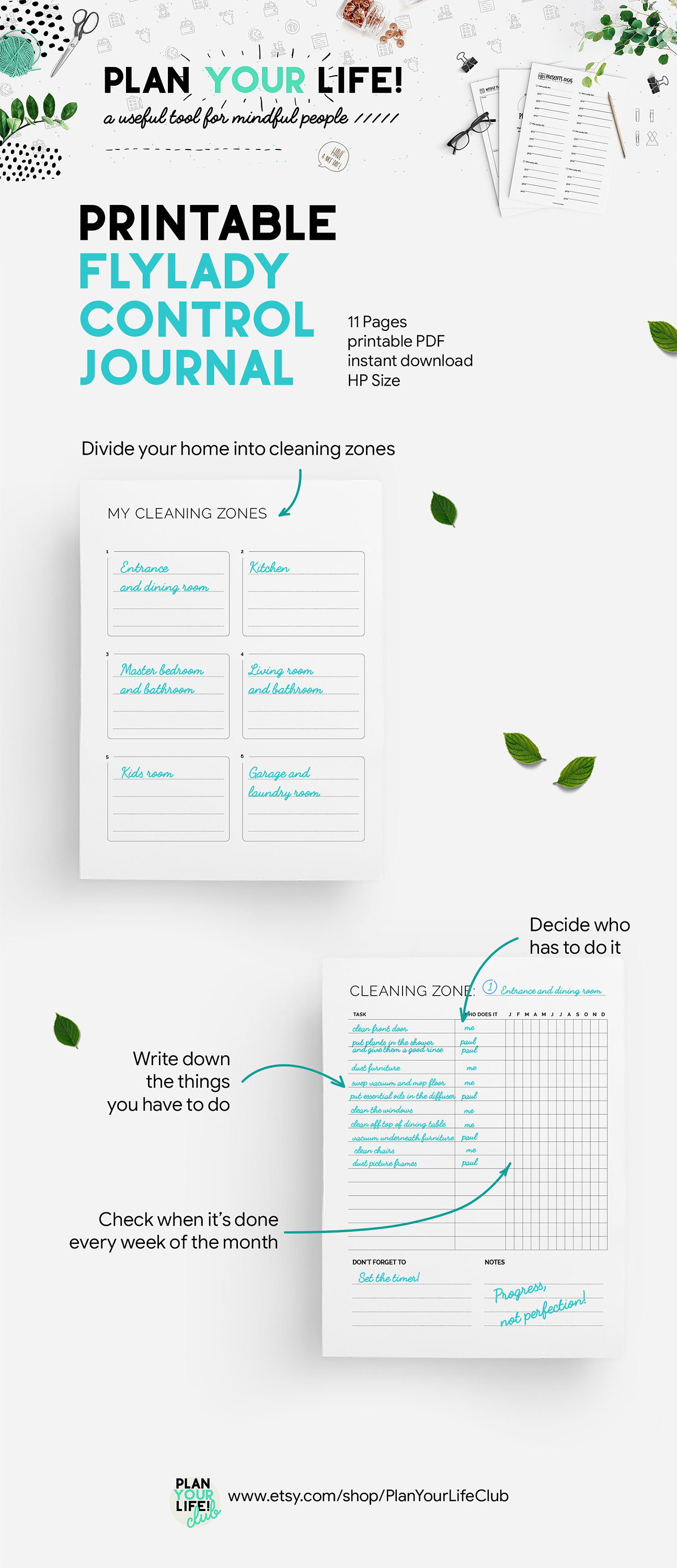 Editable Flylady Control Journal, HP Size - Etsy