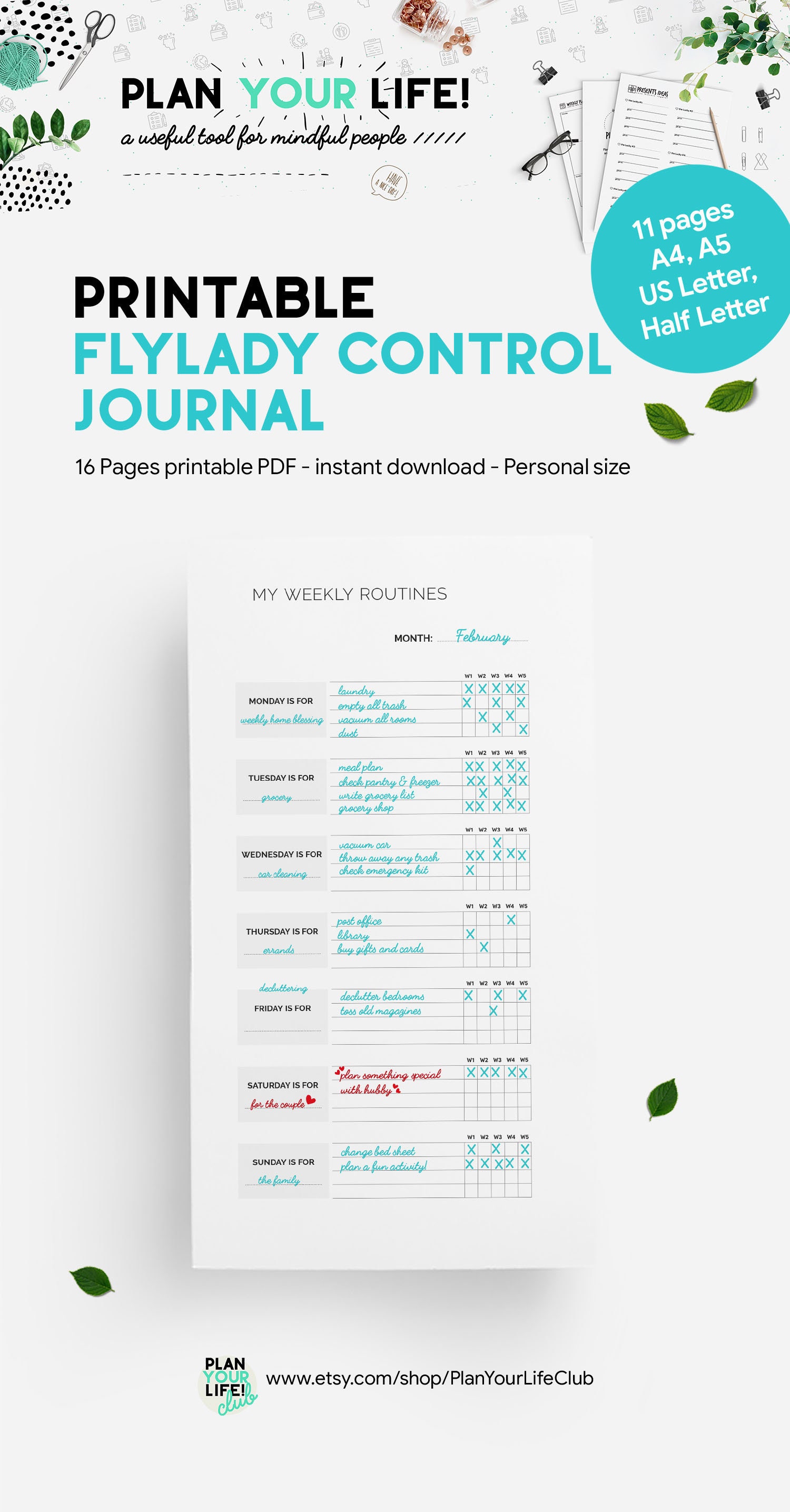 Editable Flylady Control Journal, Personal Size - Etsy