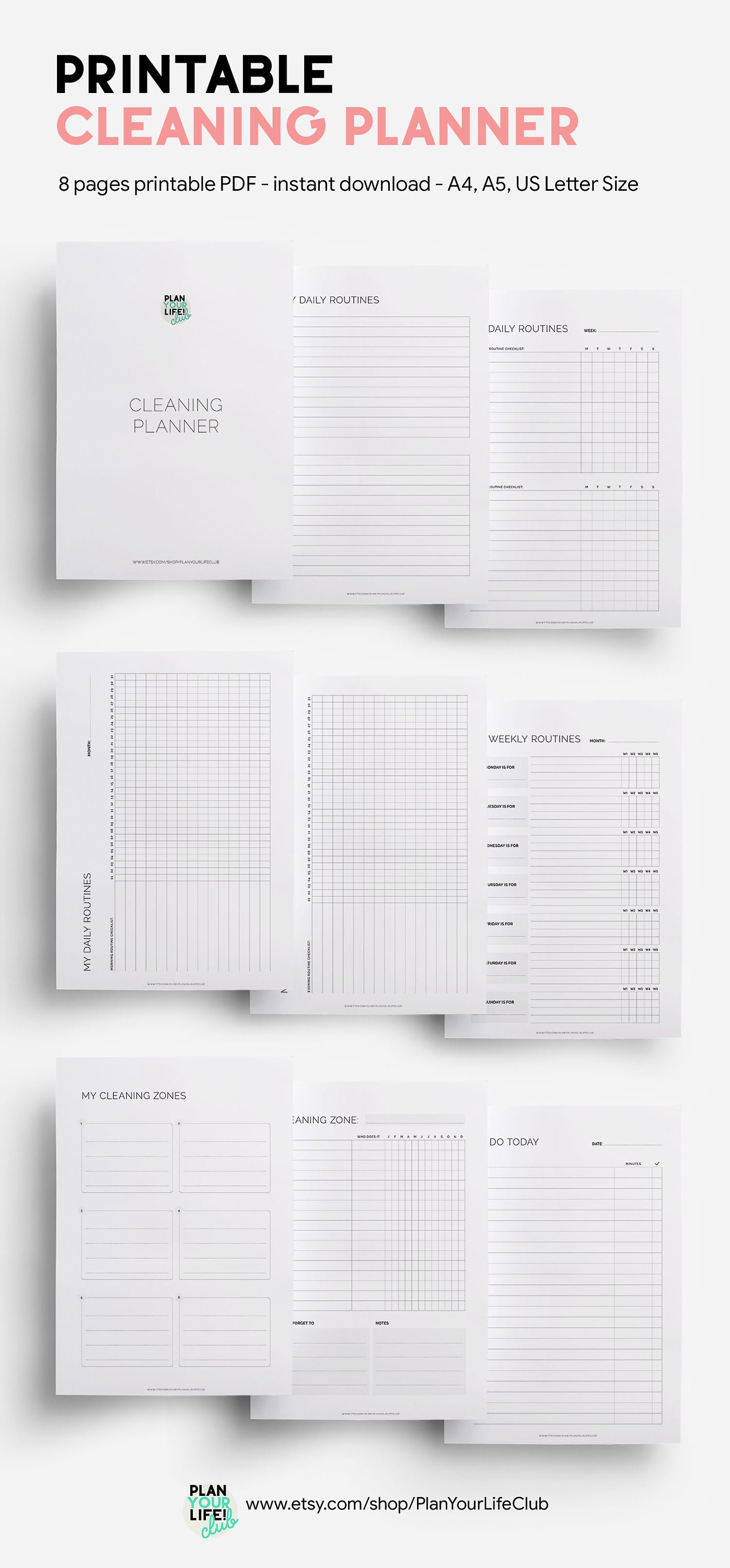 Printable Cleaning Planner - Etsy