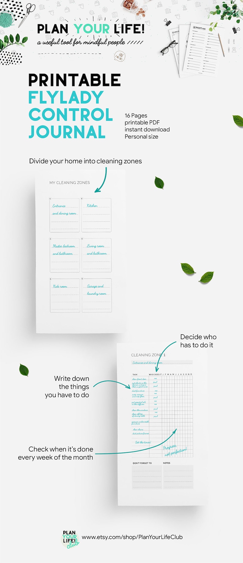 Editable Flylady Control Journal, Personal Size - Etsy