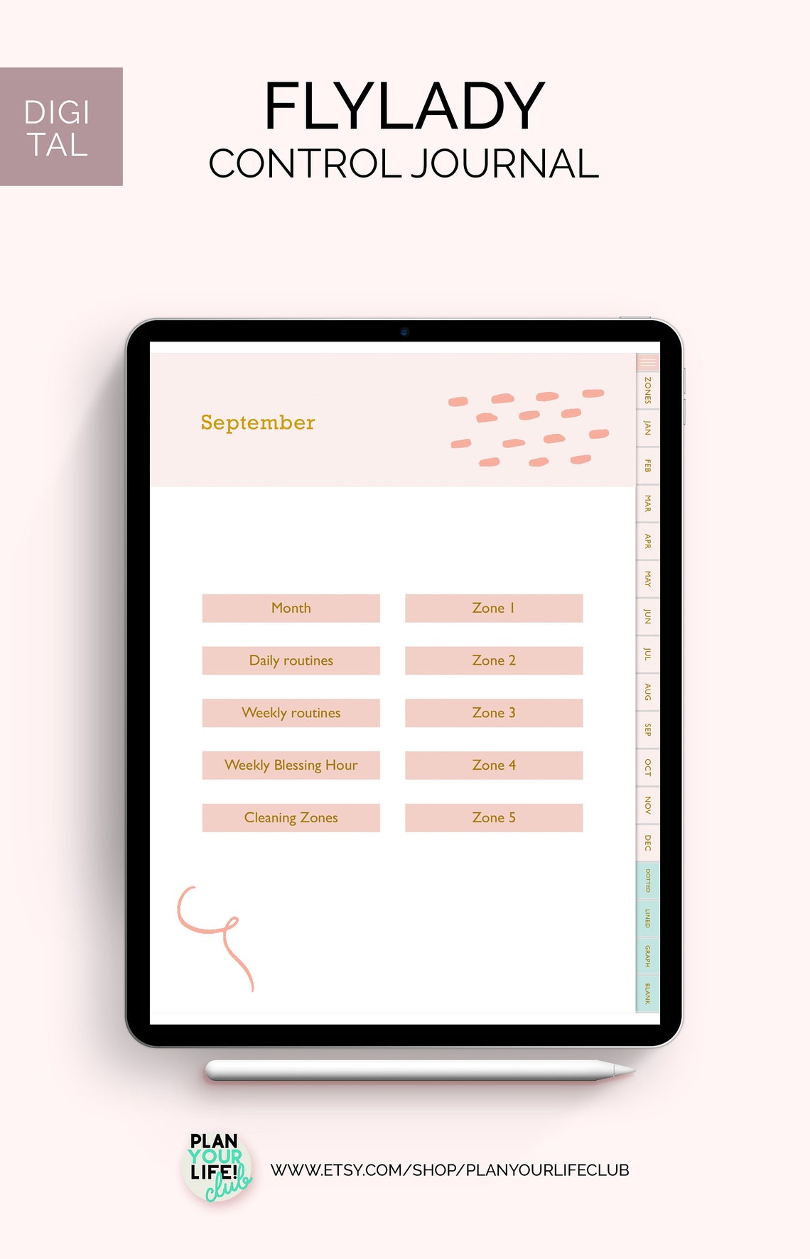 Digital Flylady Control Journal for Goodnotes, Xodo, Noteshelf - Etsy