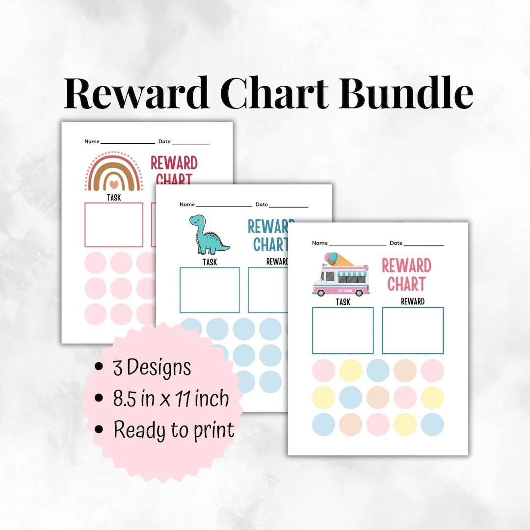 Printable Reward Charts, Rainbow Sticker Chart, Kids Routine Chart ...