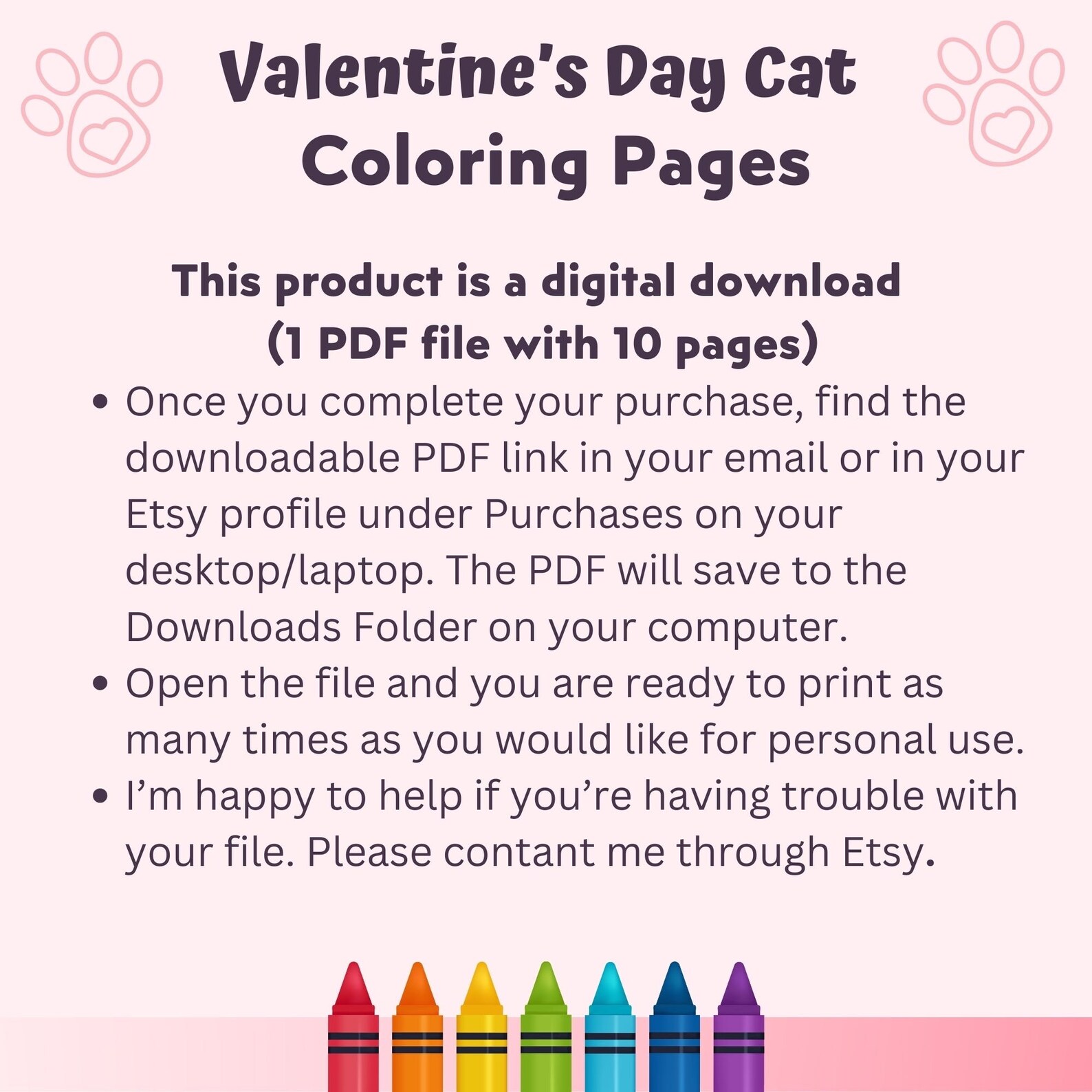 10 Valentines Day Cat Coloring Pages for Kids, Valentine Toddler ...