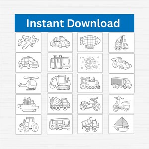 Easy Vehicle Coloring Printable for Kids - Toddler Coloring Pages ...