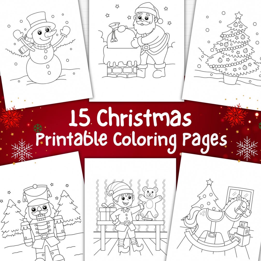 Christmas Coloring Pages Printable for Kids Holiday Toddler Coloring ...