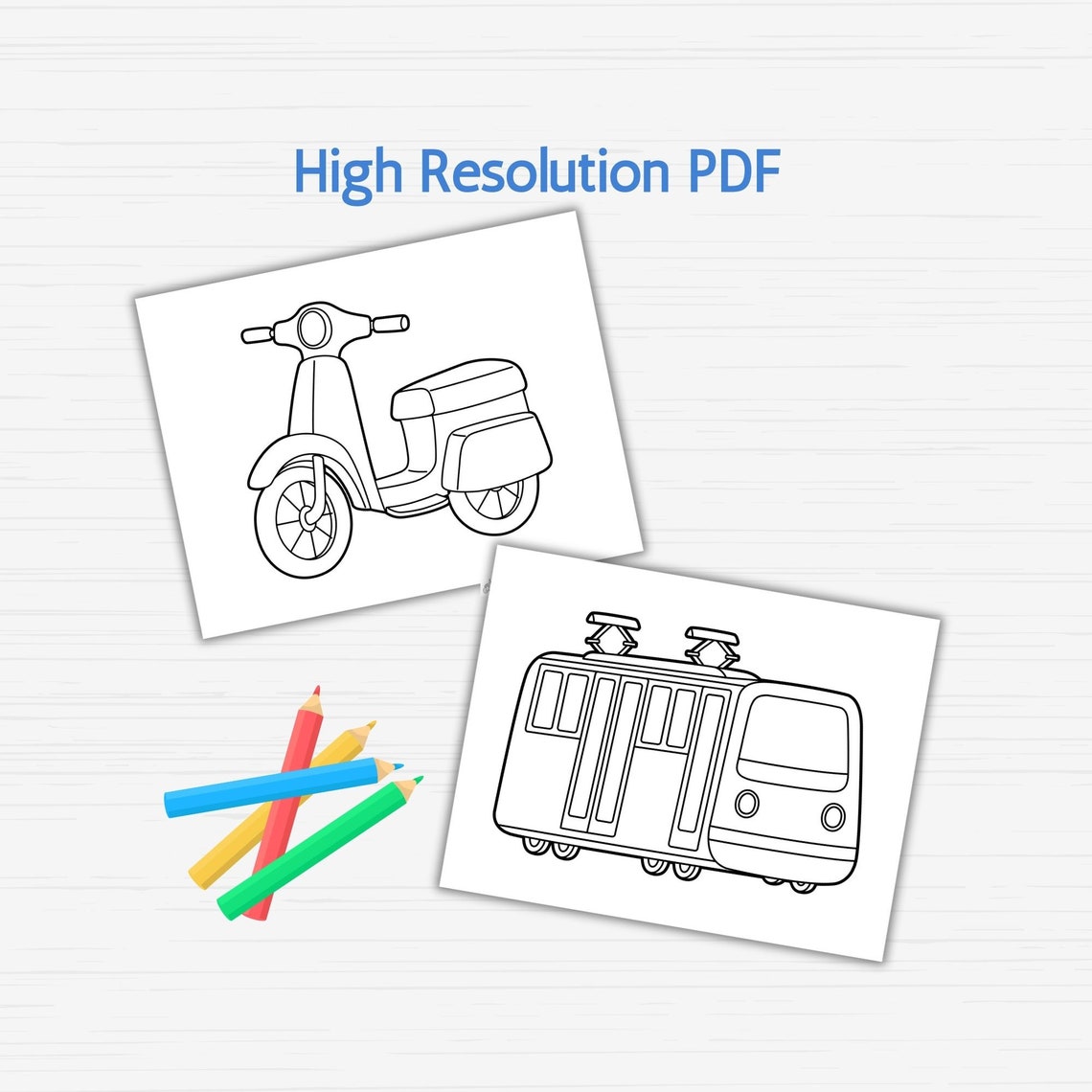 Easy Vehicle Coloring Printable for Kids - Toddler Coloring Pages ...