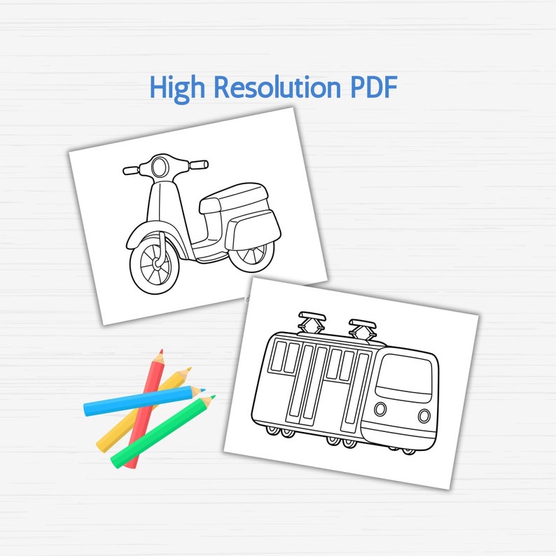 Easy Vehicle Coloring Printable for Kids - Toddler Coloring Pages ...