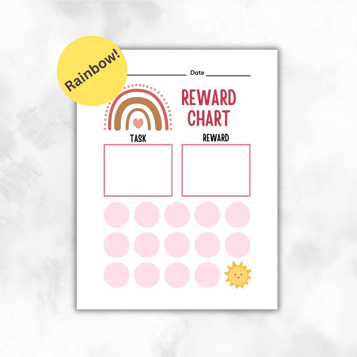 Printable Reward Charts, Rainbow Sticker Chart, Kids Routine Chart ...