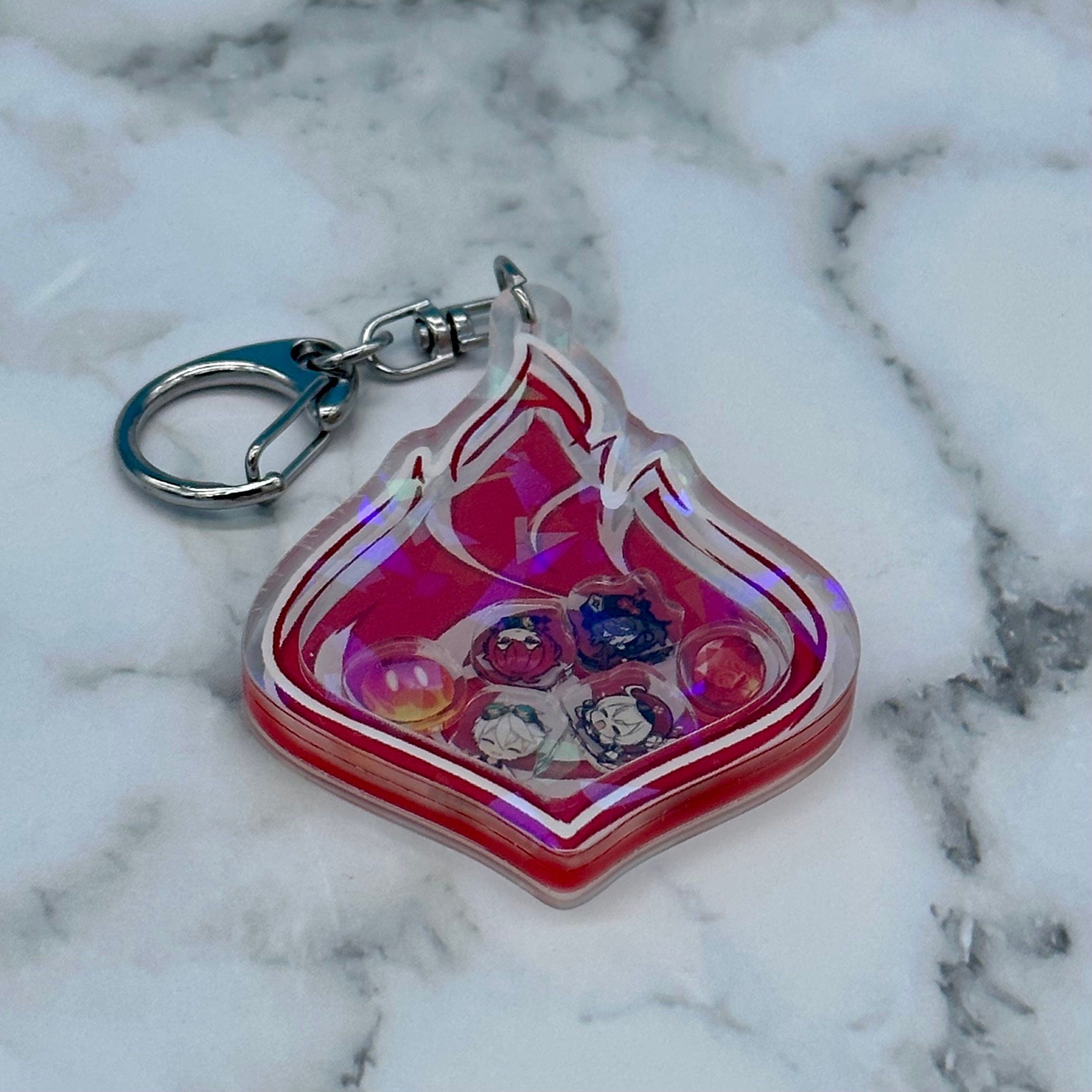 Genshin Impact Inspired Pyro Acrylic Shaker Keychain - Etsy