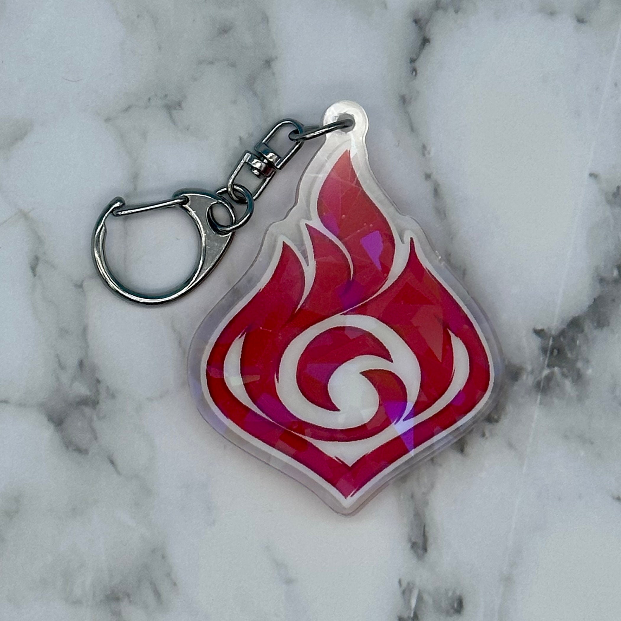 Genshin Impact Inspired Pyro Acrylic Shaker Keychain - Etsy