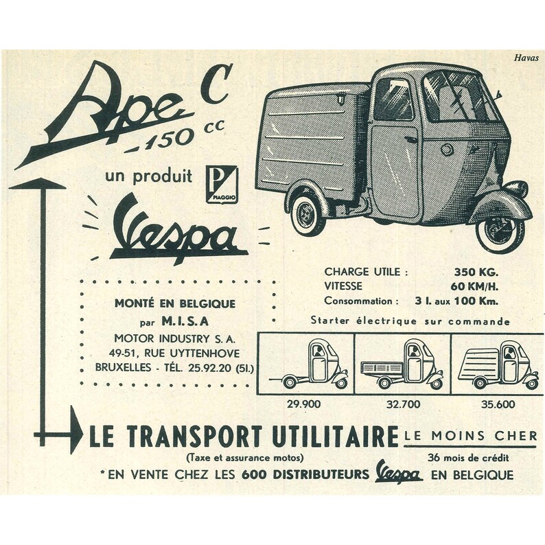 1957 Vintage Vespa Advertisement Retro Oldtimer Ad - Etsy