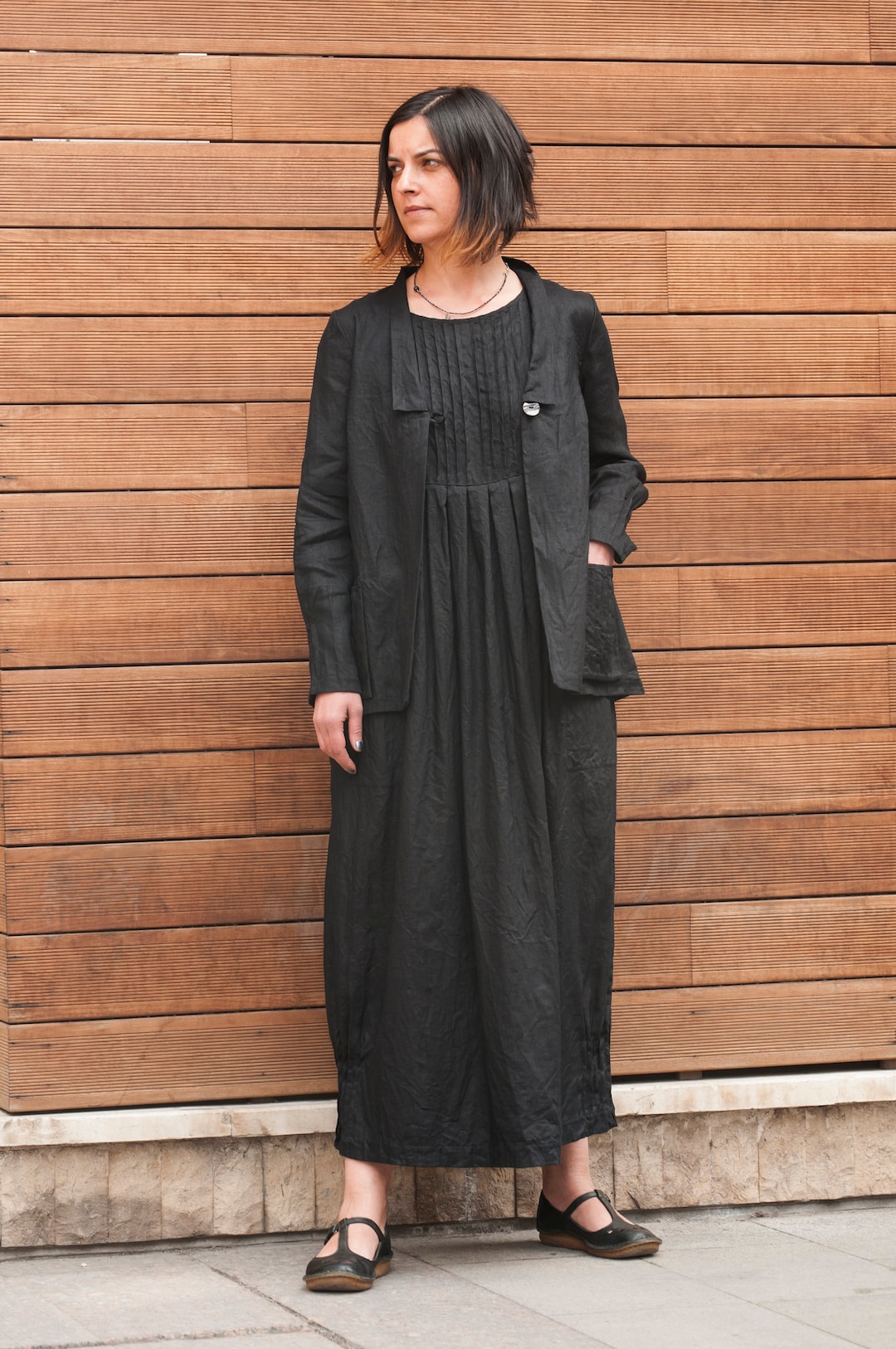 Women's Linen Jacket Black Linen Jacket Long Sleeve - Etsy