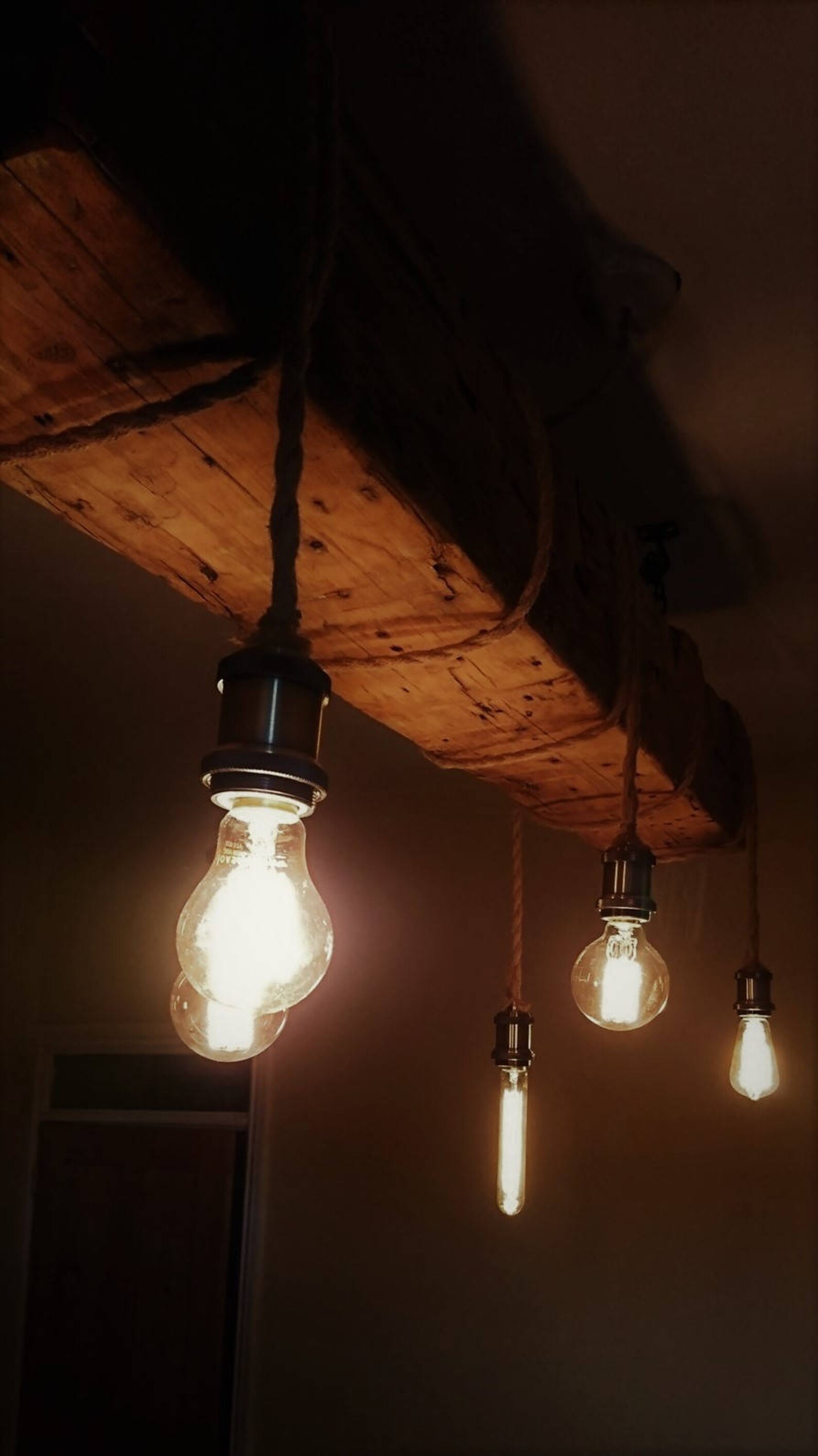 Reclaimed Industrial Beam Rope Light, Vintage, Farmhouse, Country ...