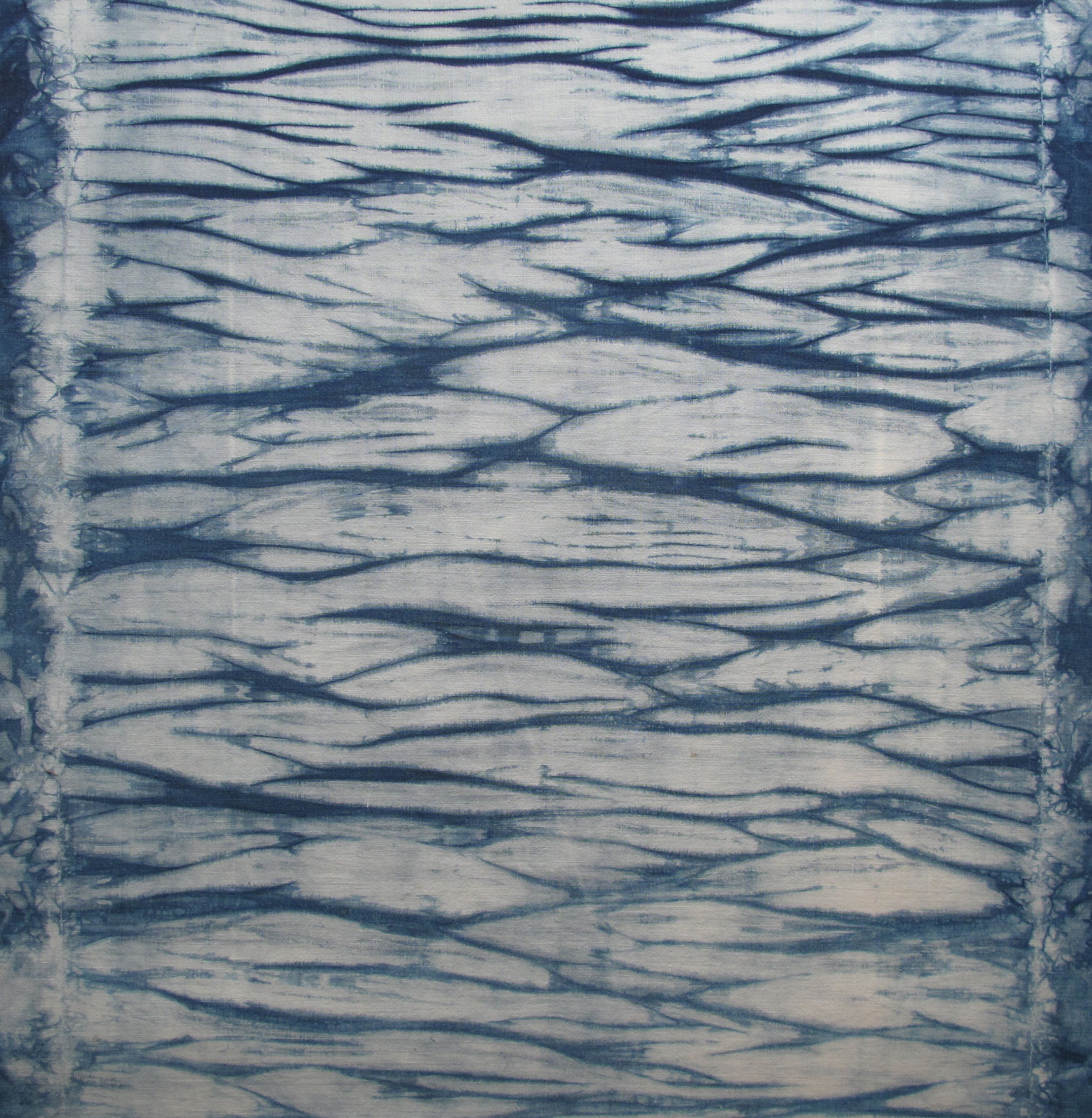 Hand-dyed Indigo Arashi Shibori recycled cotton navy blue and | Etsy