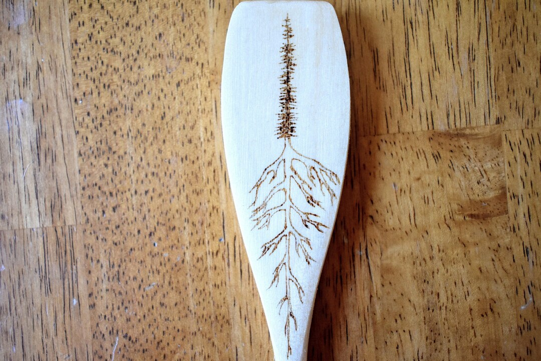 Pine Tree Hand Burned Wooden Spoon - Etsy