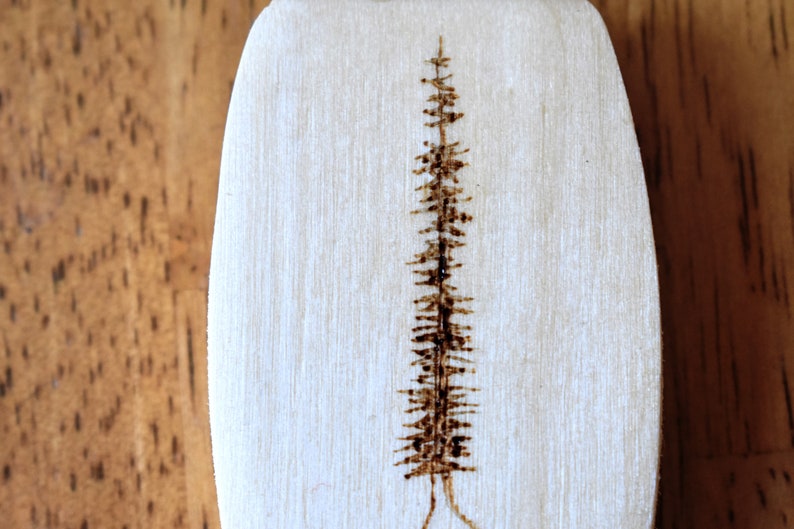 Pine Tree Hand Burned Wooden Spoon - Etsy