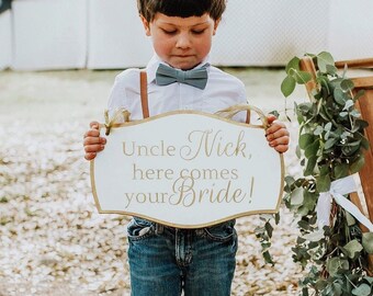 Here Comes the Bride Uncle Sign - Etsy