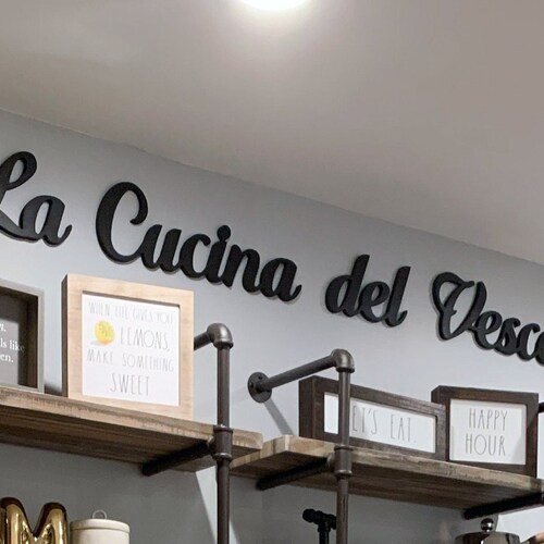 Italian Kitchen Sign La Cucina Wood Block Sign Custom - Etsy