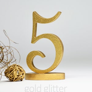 Gold Glitter Numbers | Sparkling Glitter Wedding Numbers | Wedding ...
