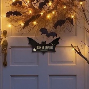 Bat Sign | Halloween Decor | Custom Wood Sign | Halloween Party ...