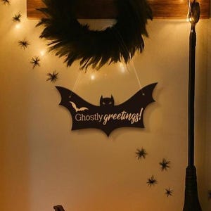 Bat Sign | Halloween Decor | Custom Wood Sign | Halloween Party ...