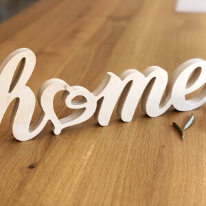 Wooden 'home' Sign, Home Love Sign, Home Letters Sign, Heart Sign ...