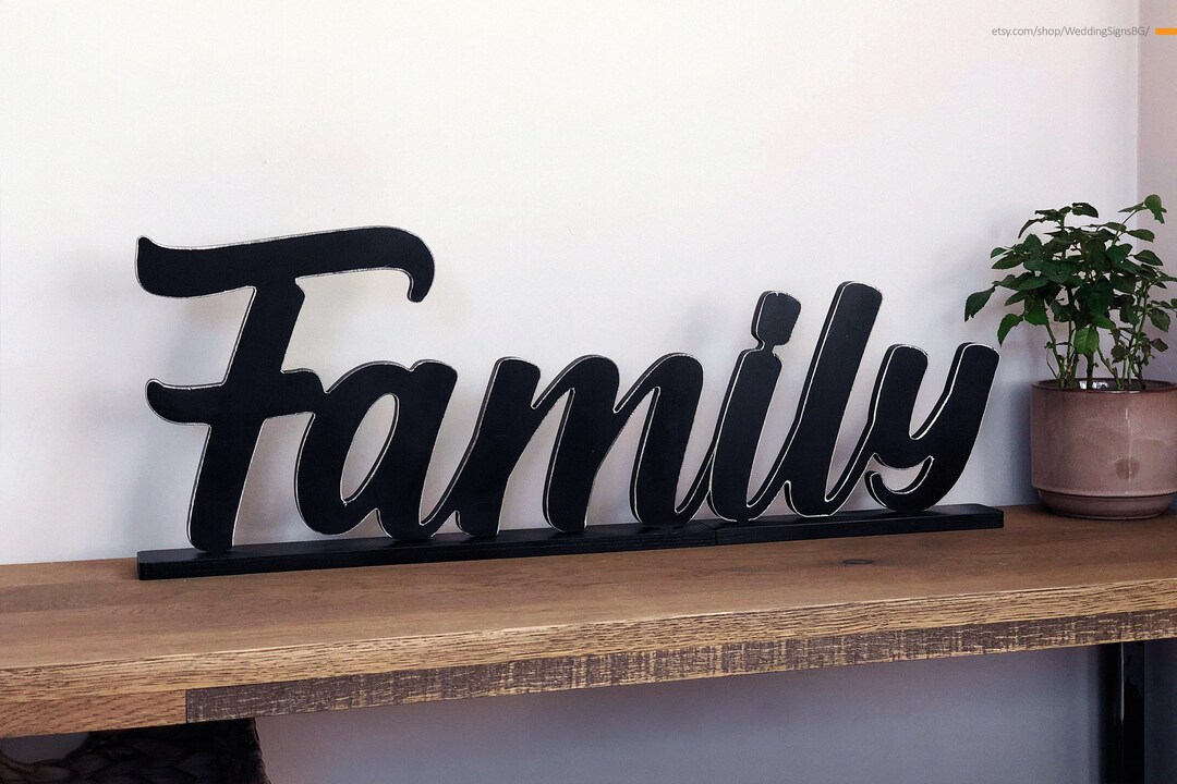 Standing Family Sign, Mantel Decor Sign, Family Decor, Wood Sign With a ...
