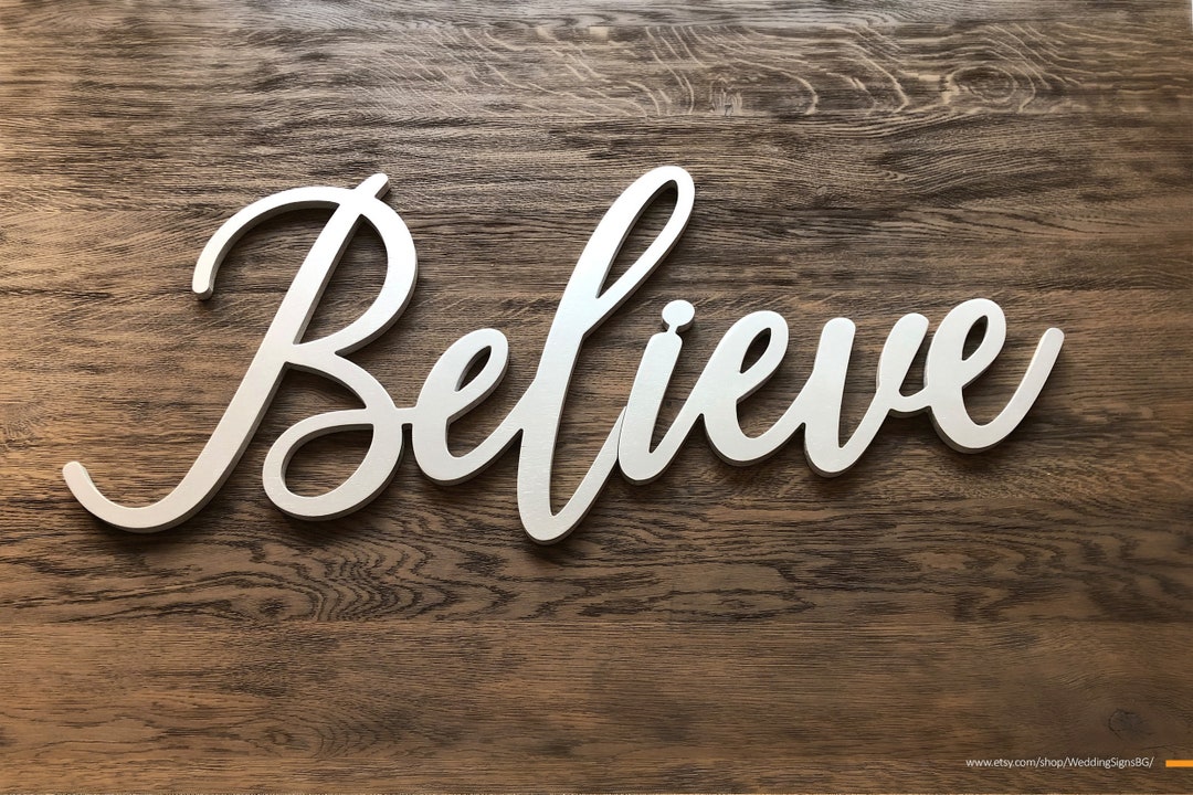 Believe Sign // Believe Wood Sign // Believe Sign for a Wall // 10 Mm ...