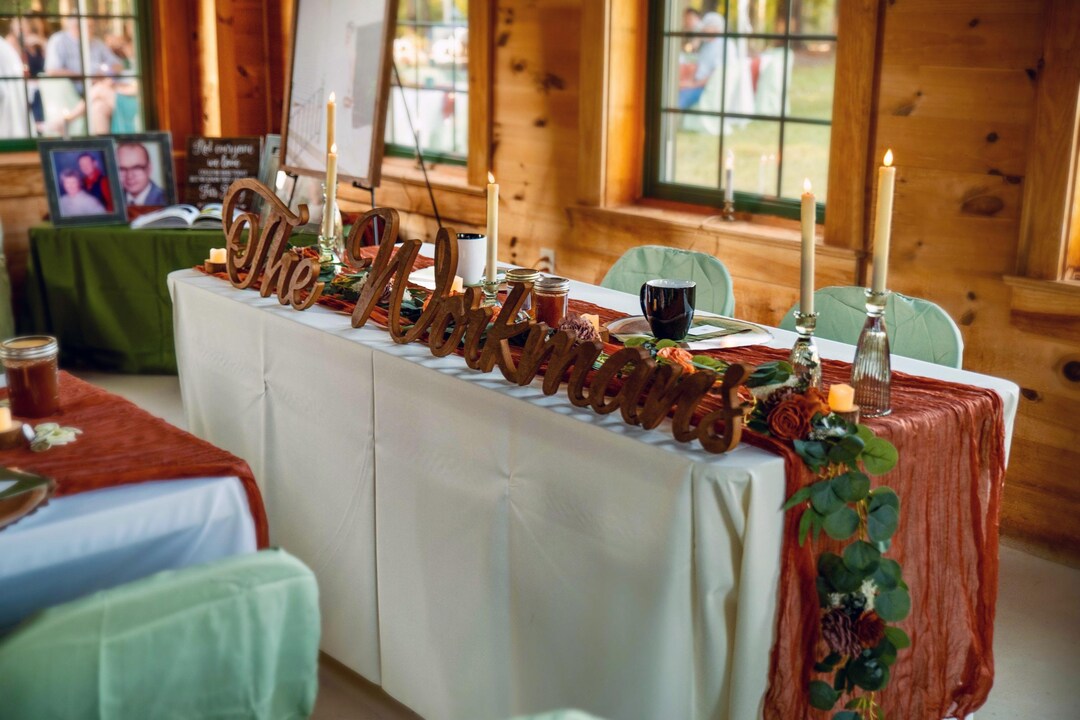 Rustic Wedding Centerpiece Name Sign - Barn Style Last Name Sign ...