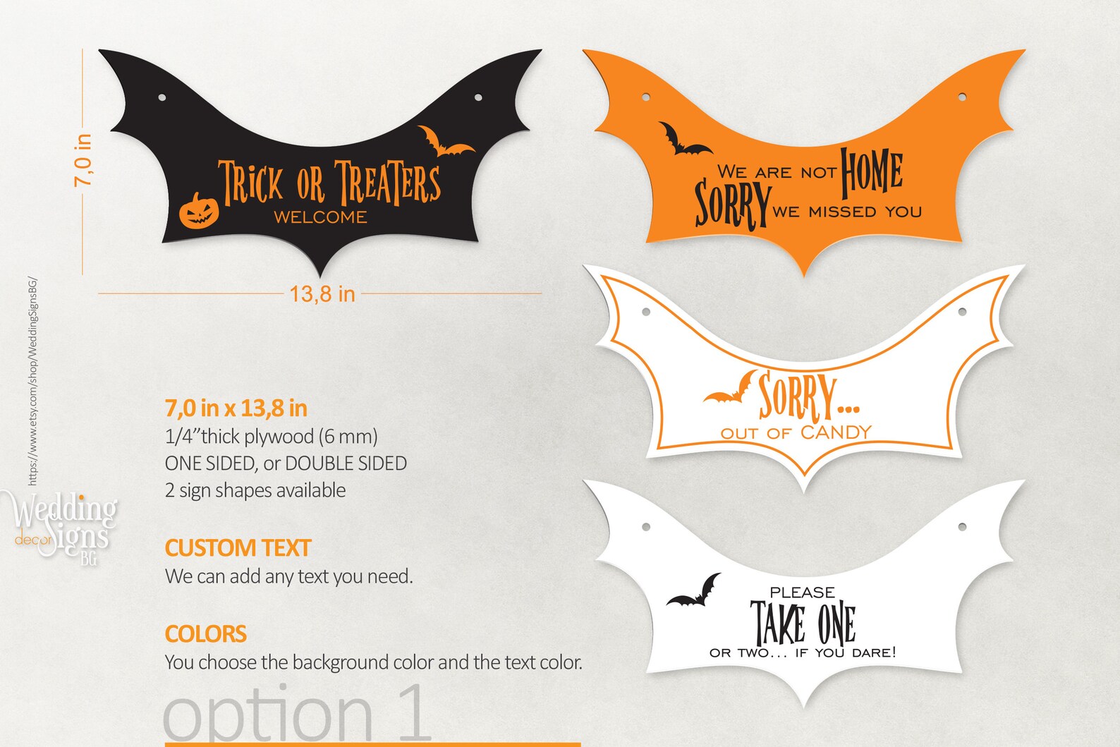 Bat Sign Halloween Decor Custom Wood Sign Halloween | Etsy