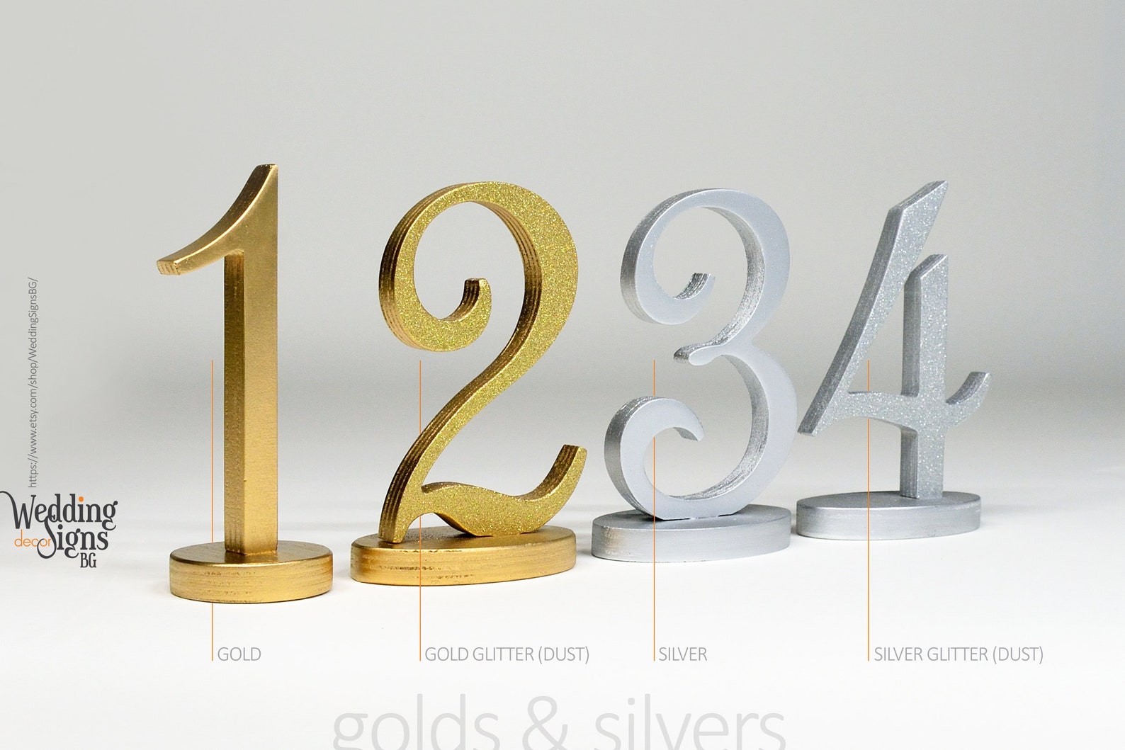 Gold Glitter Numbers Sparkling Glitter Wedding Numbers | Etsy